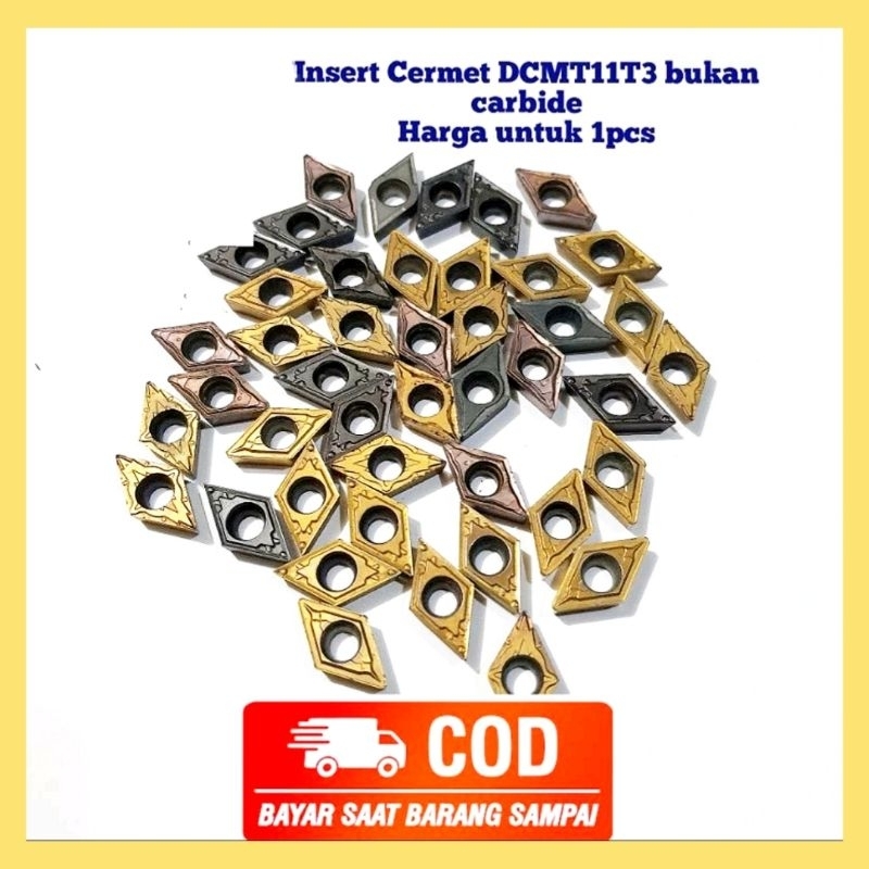 Jual insert bubut DCMT11 cermet bukan carbide bukan dcmt07 pahat bubut betel bubut | Shopee ...