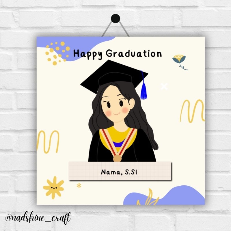 Jual Hadiah wisuda animasi frame 20x20 / kado wisuda | Shopee Indonesia