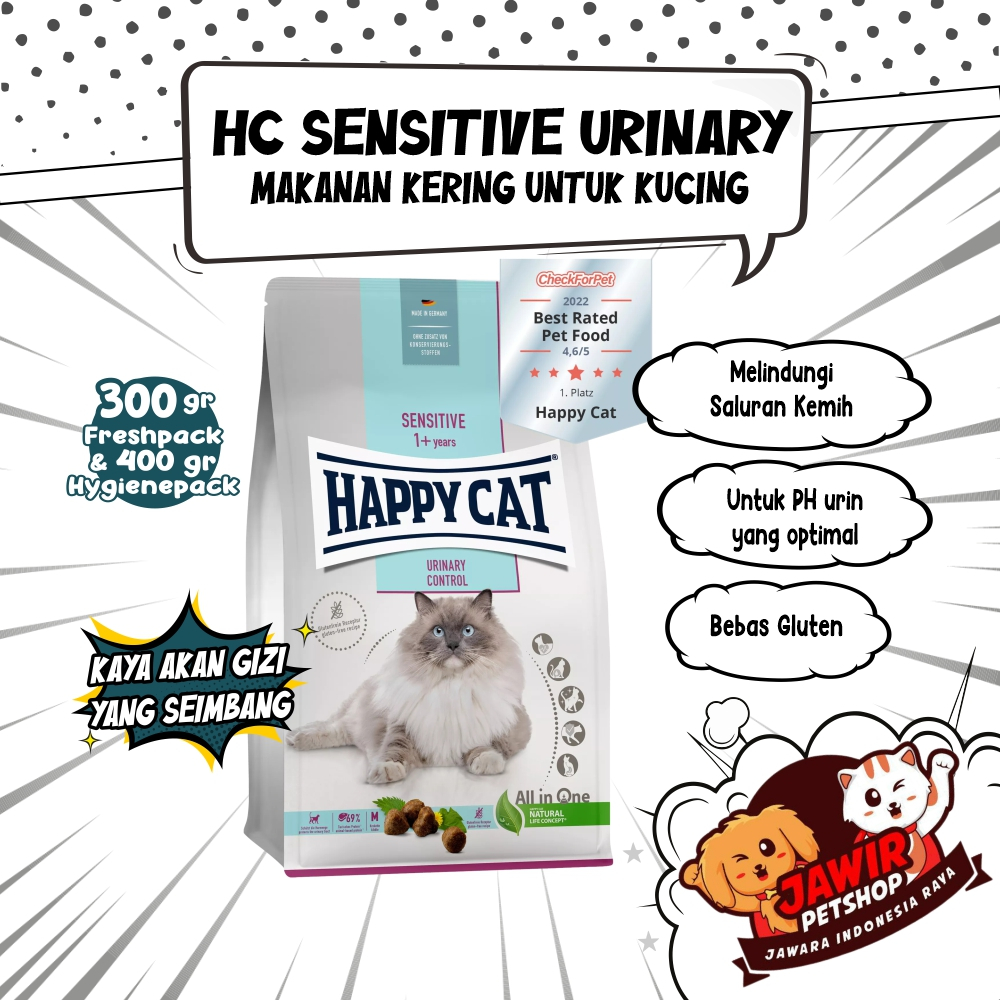 Jual HAPPY CAT SENSITIVE URINARY CONTROL 300gr HC makanan kucing sakit ...