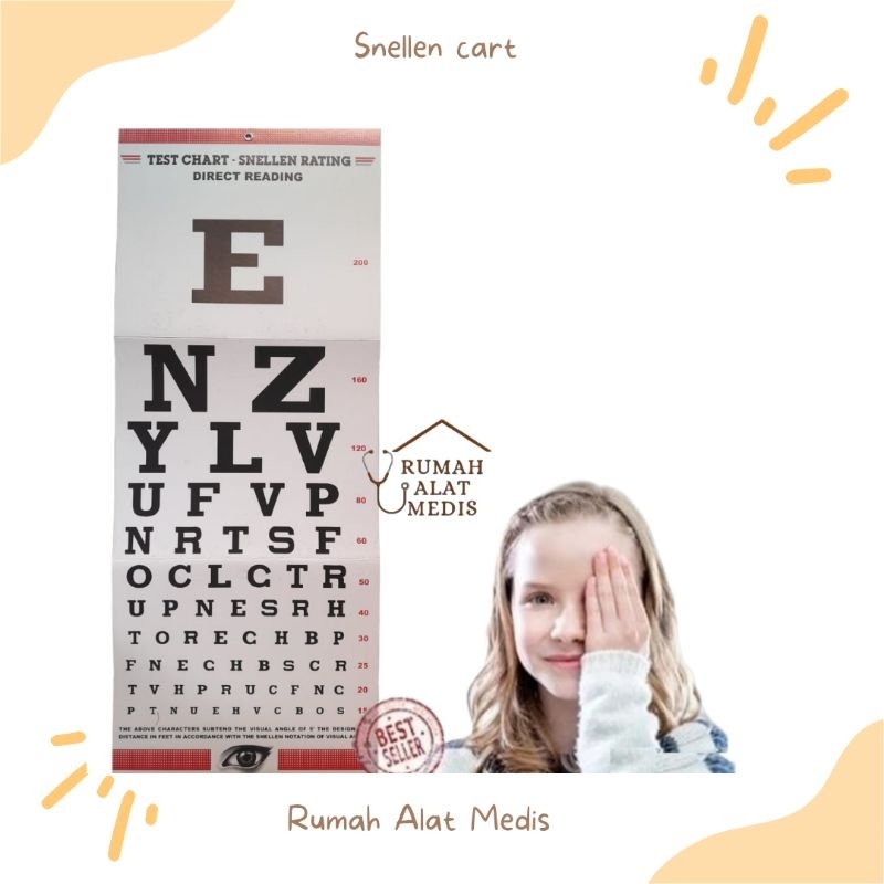 Jual Snellen Chart / Kertas Tes Mata Rabun Jauh / Snellen Cart Manual ...