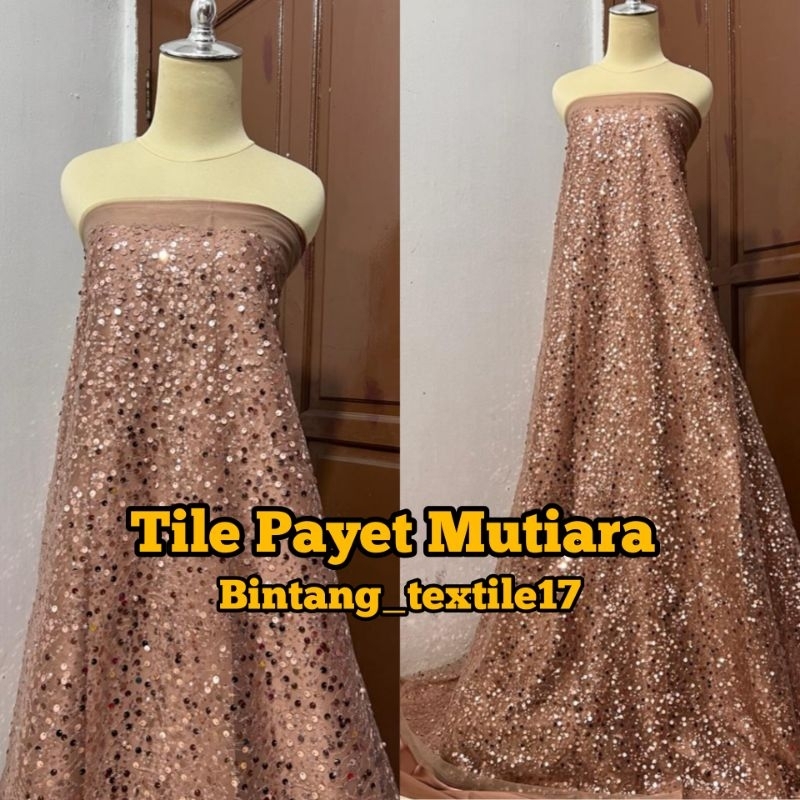 Jual Kain Payet sequin premium / Kain Tulle Payet / Bahan kebaya ...