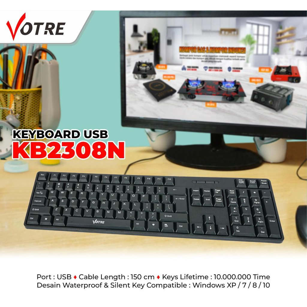 Jual Keyboard Votre Basic Usb Kb2308 - Hitam / Keyboard PC Laptop ...