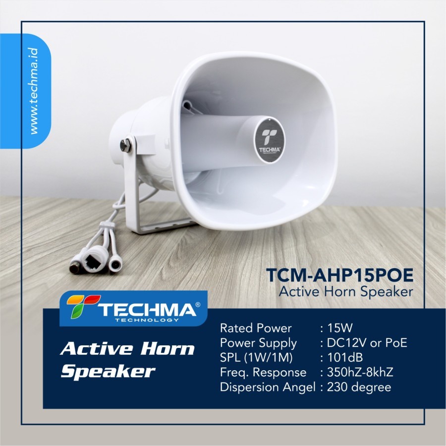 Jual Powered Active PoE Horn Speaker for IP Camera - Techma TCM ...
