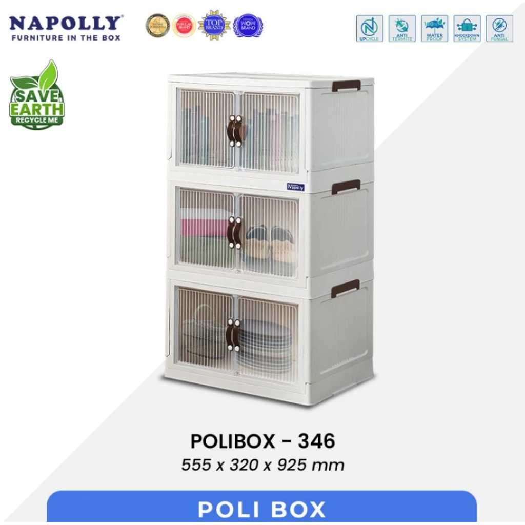 Jual NAPOLLY LEMARI SUSUN POLIBOX LIPAT RODA CONTAINER BOX | Shopee ...