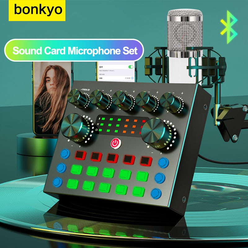 Jual Bonkyo V8S SoundCard plus amplifier Bluetooth Audio Usb External ...
