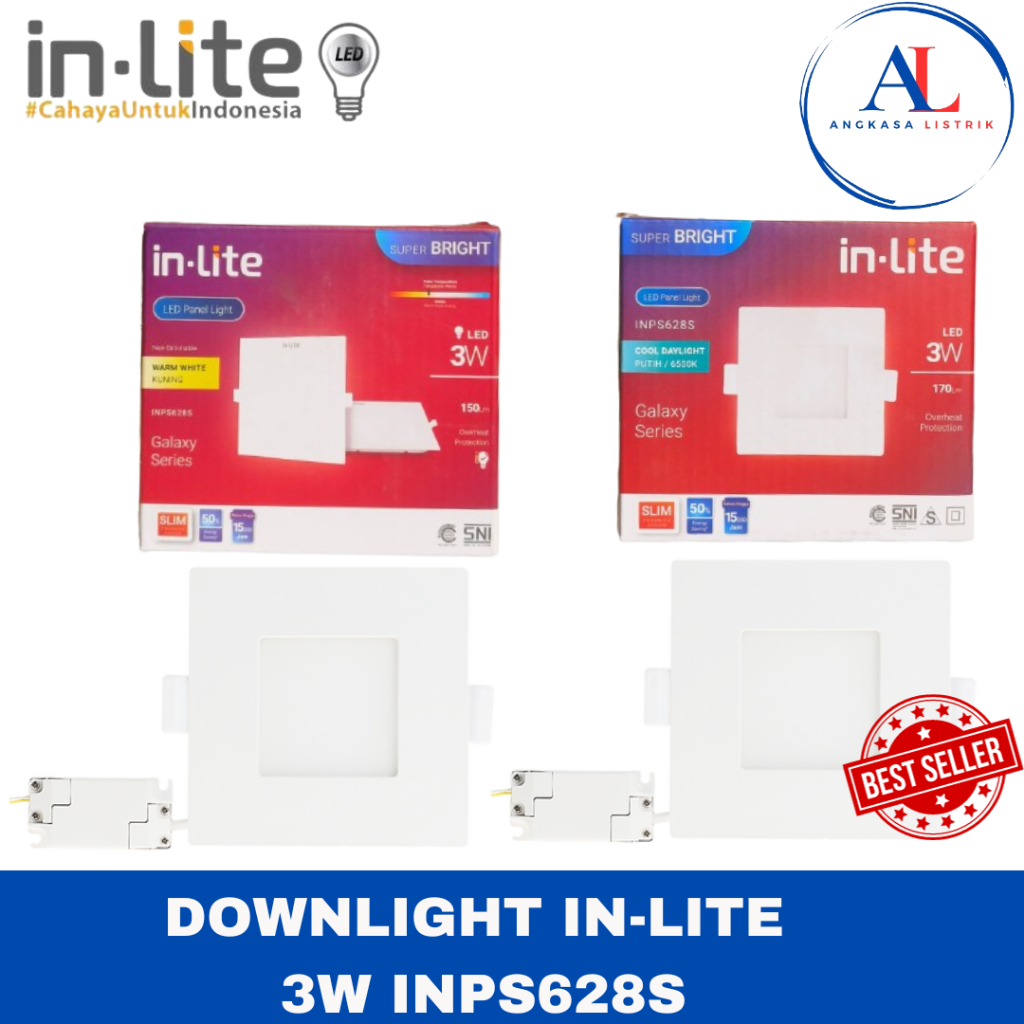 Jual LAMPU PLAFON / PANEL LIGHT LED INBOW KOTAK INLITE 3W 3 WATT ...