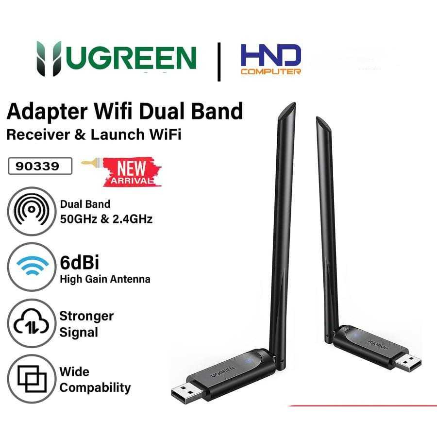 Jual UGREEN USB Wifi Adapter High Gain Dual Band 2.4GHz 5GHz - 90339 ...