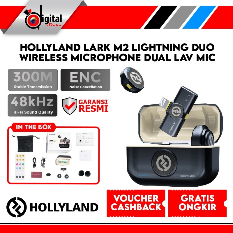 Jual Hollyland Lark M2 Lightning Duo Wireless Microphone Dual Lav Mic ...