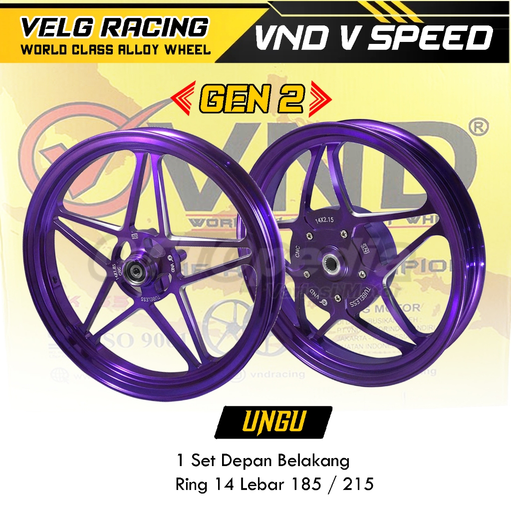 Jual Velg Racing VND Bintang V Speed Gen 1 & Gen 2 Ring 14 Vario BeAt Scoopy Vario125 Vario 150 ...