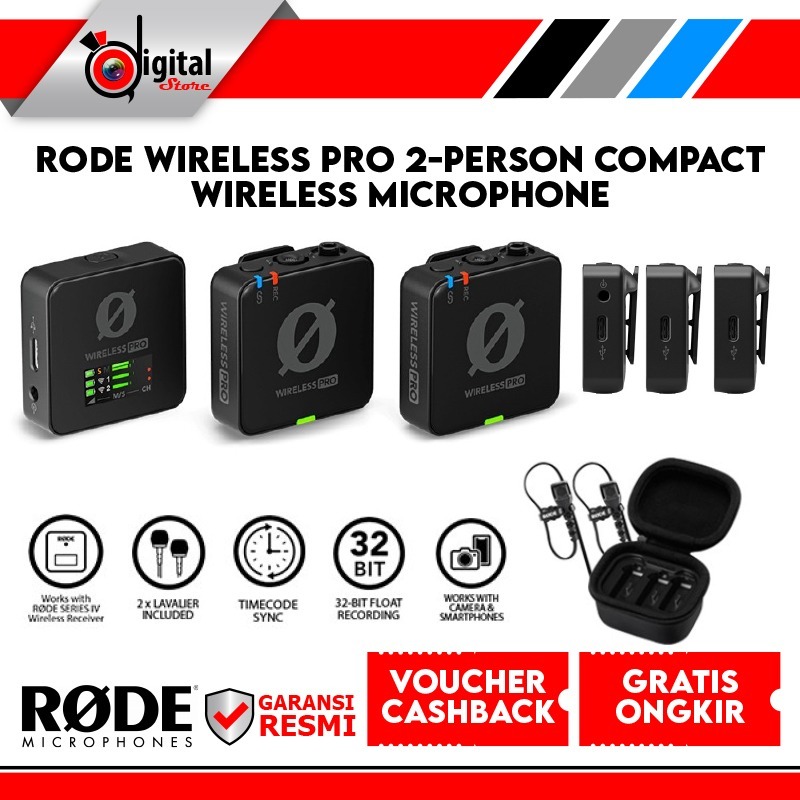 Jual Rode Wireless Pro 2-Person Compact Wireless Microphone Rode Mic ...