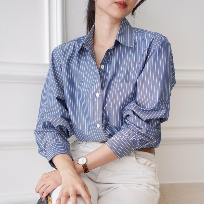 Jual SUZY SHIRT KEMEJA SALUR WANITA LAVVELA | Shopee Indonesia