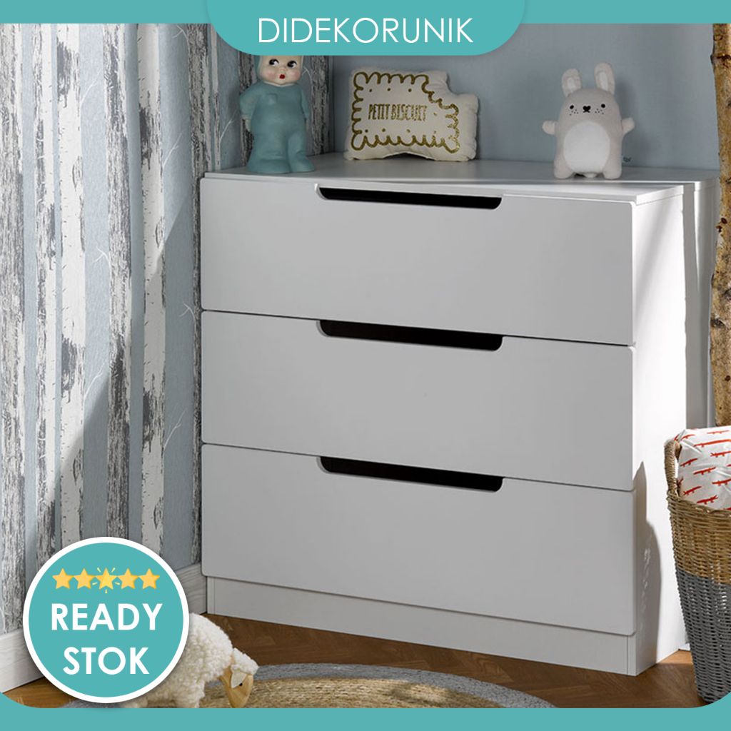 Jual Drawer Minimalis Lemari Laci 3 Susun Serbaguna Meja Nakas Duduk ...