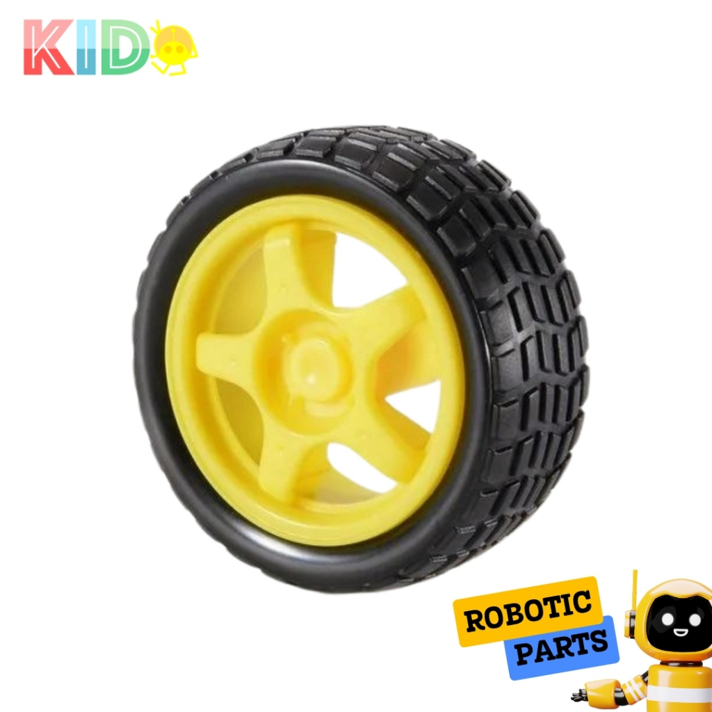 Jual Roda Robot Smart Car / Ban Karet Kuning Rubber Wheel Smart Car ...