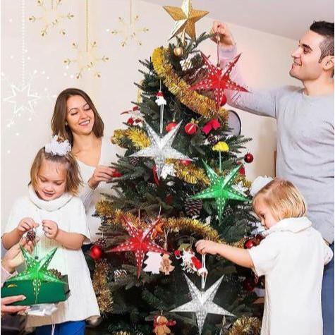 Jual LAMPION NATAL Paper Star Lantern 3D Pentagram bintang Christmas ...