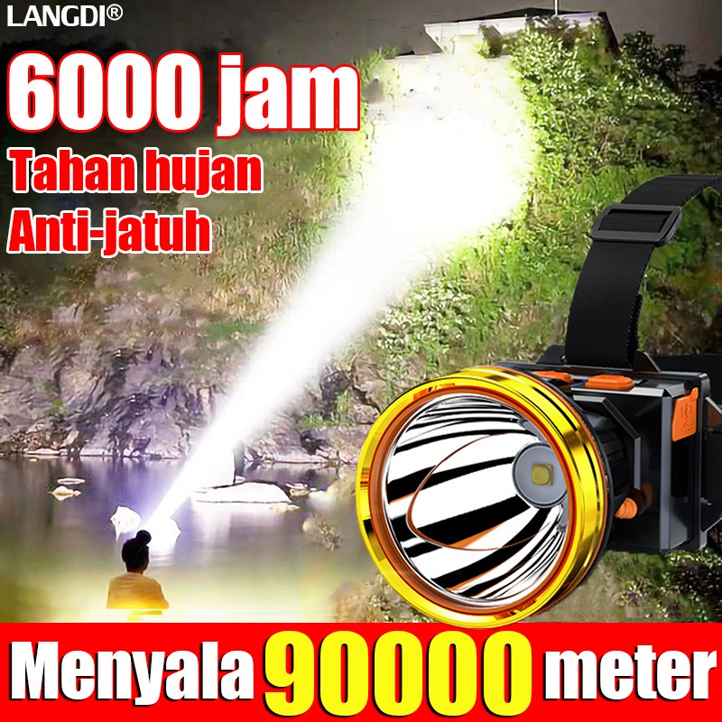 Jual LANDI Senter Kepala super terang 89w 5000mAh lebih terang dari ...
