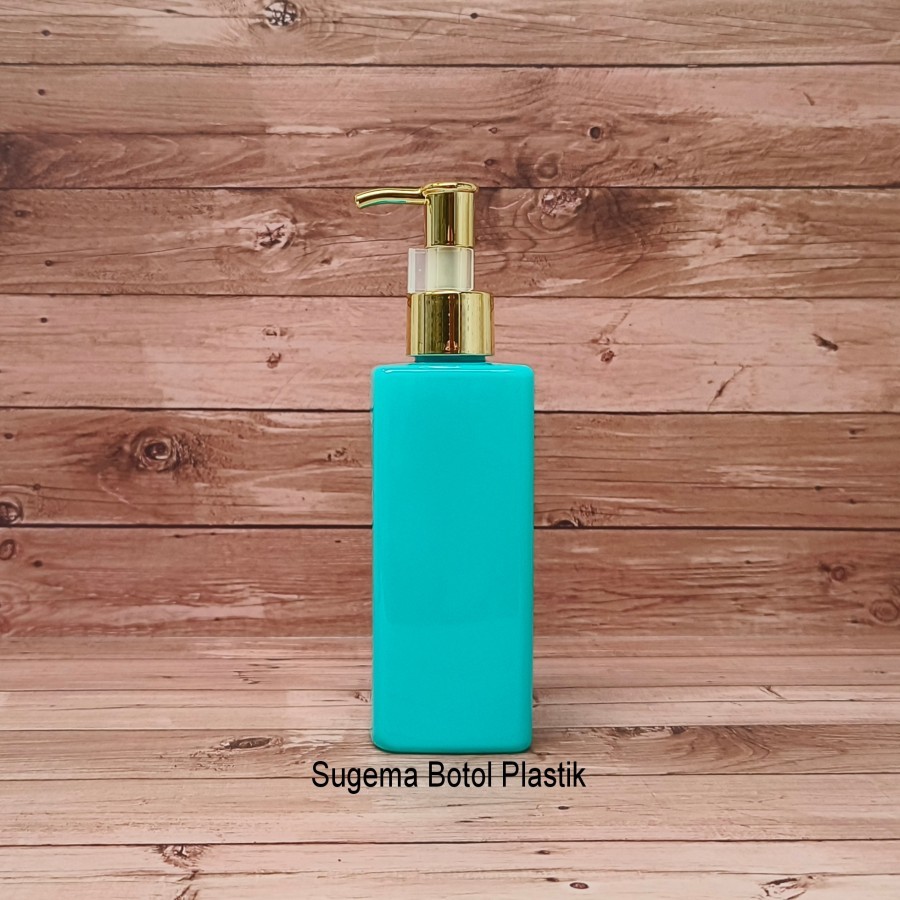 Jual Botol Pump Lotion 250ml Kotak / Botol Pump 250ml Model Kotak Tutup Pump Clip Oil Luxury ...