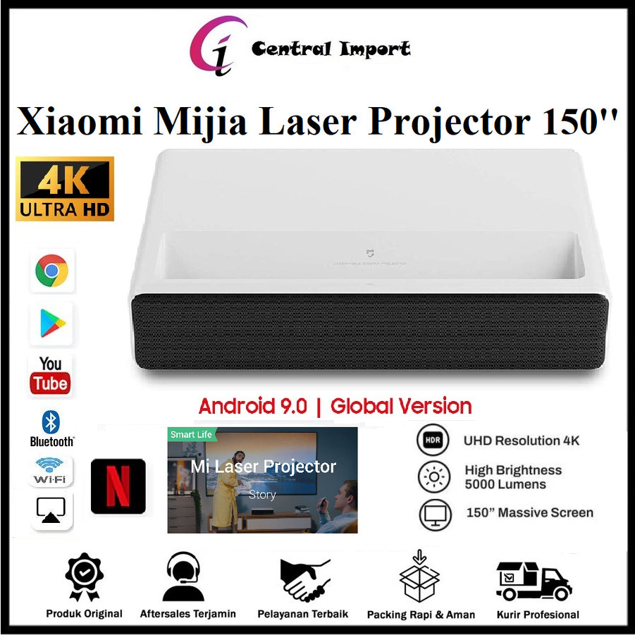 Jual Xiaomi Mijia Laser Projector 150'' 5000Lumen Proyektor Global ...