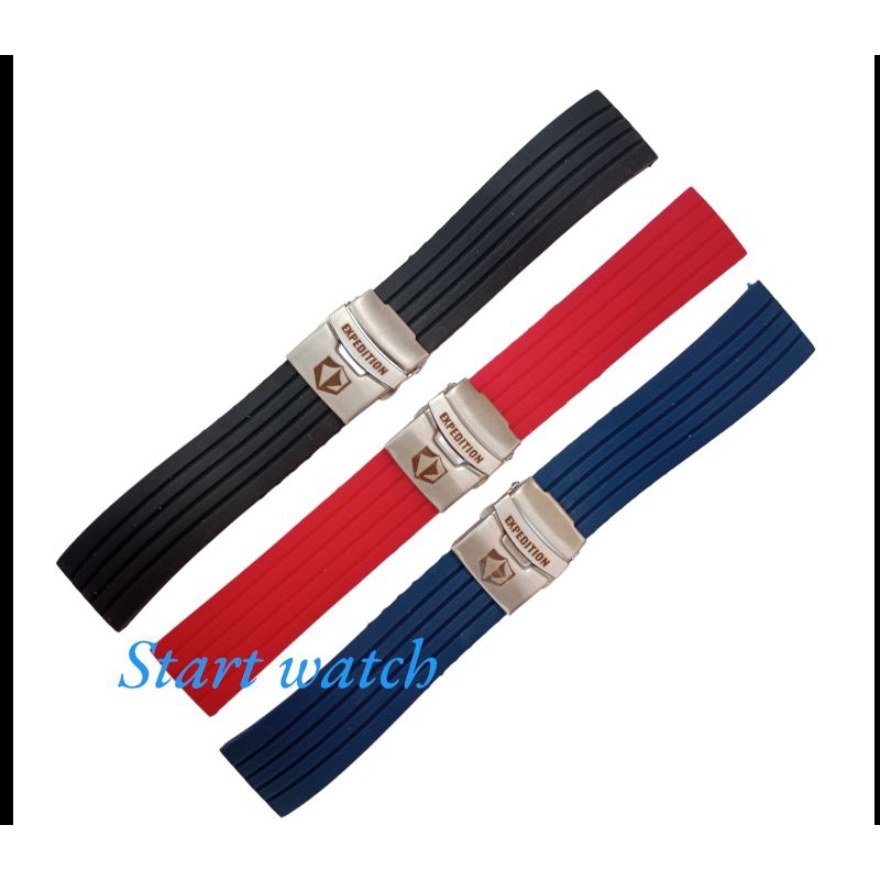 Jual Strap Tali Jam Tangan Expedition Rubber Expedition Pengait Jam ...
