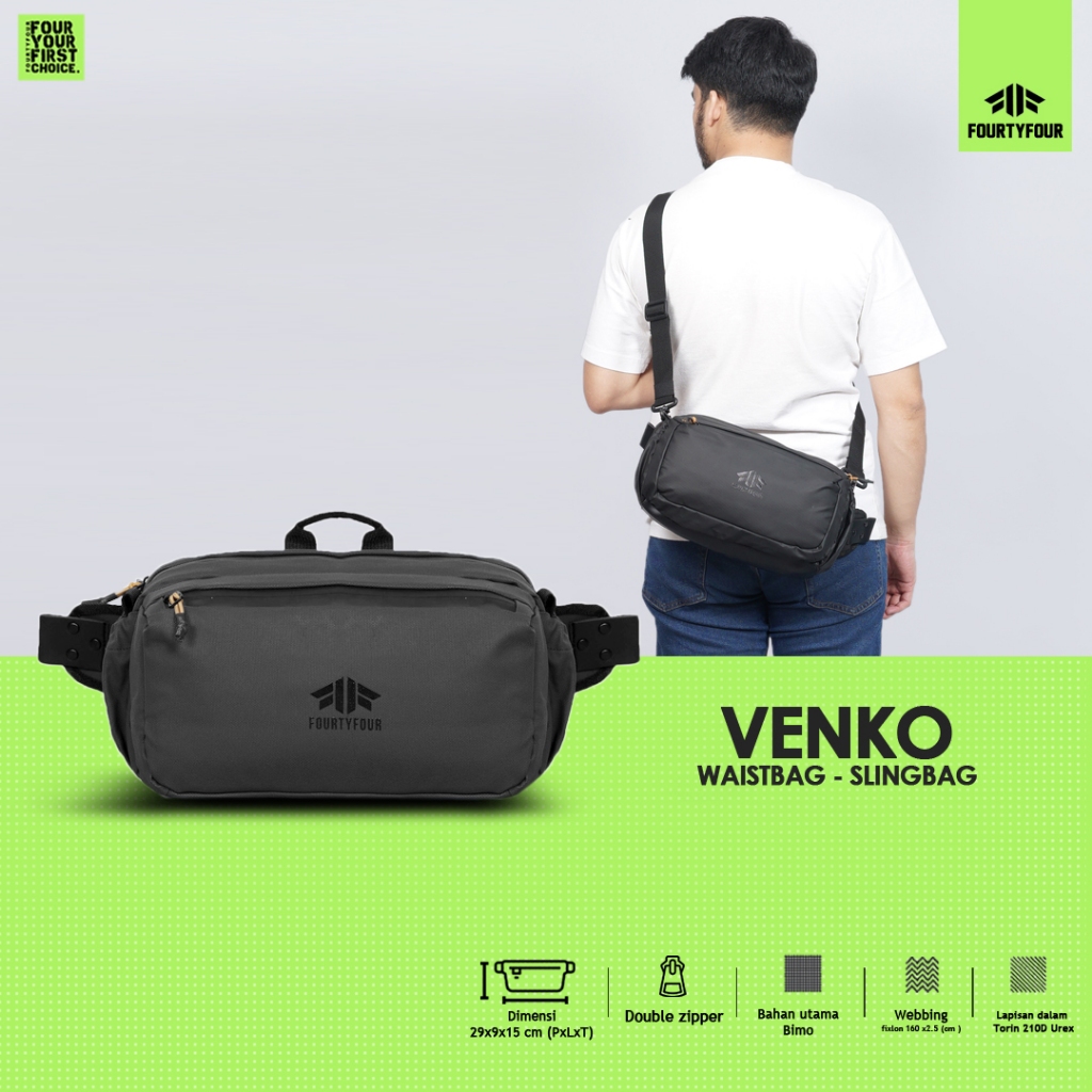 Jual Tas Waistbag Pria FOURTYFOUR VENKO - Tas Pinggang Waterproof ...