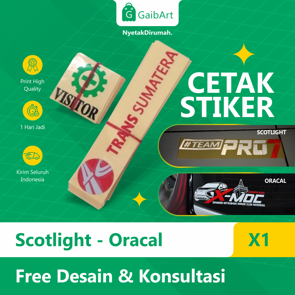 Jual GaibArt Cetak Stiker Komunitas Scotlight & Oracal Custom anti air ...