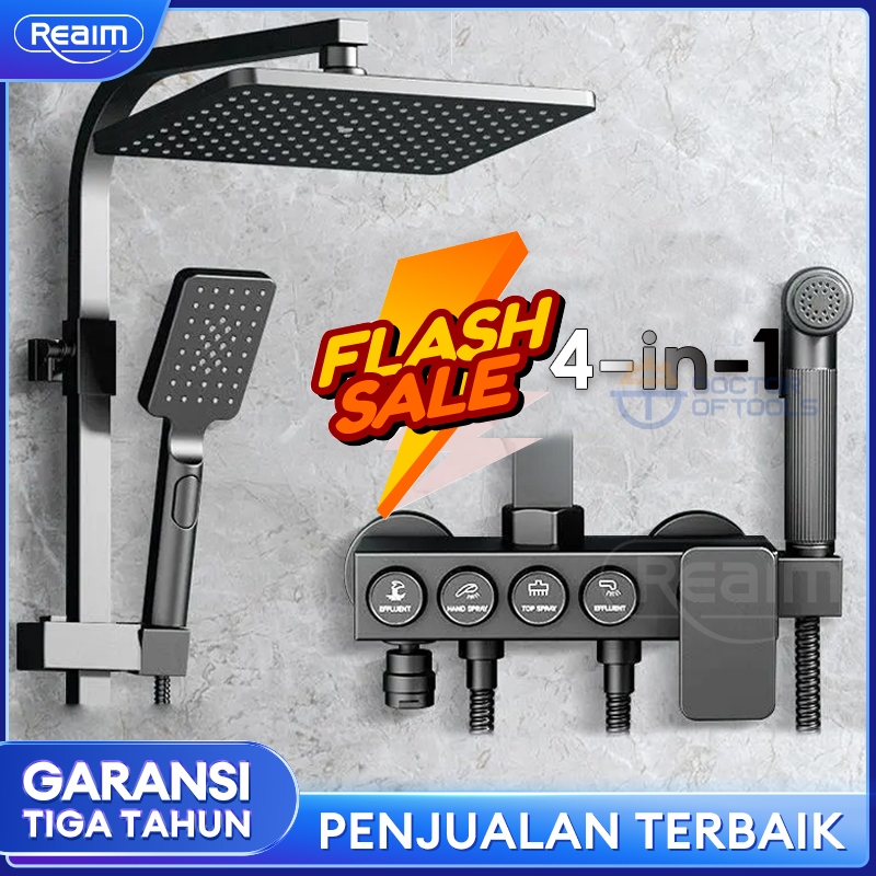 Jual Reaim Shower set 4 Fungsi Panas-Dingin Dengan Faucet / Hitam ...