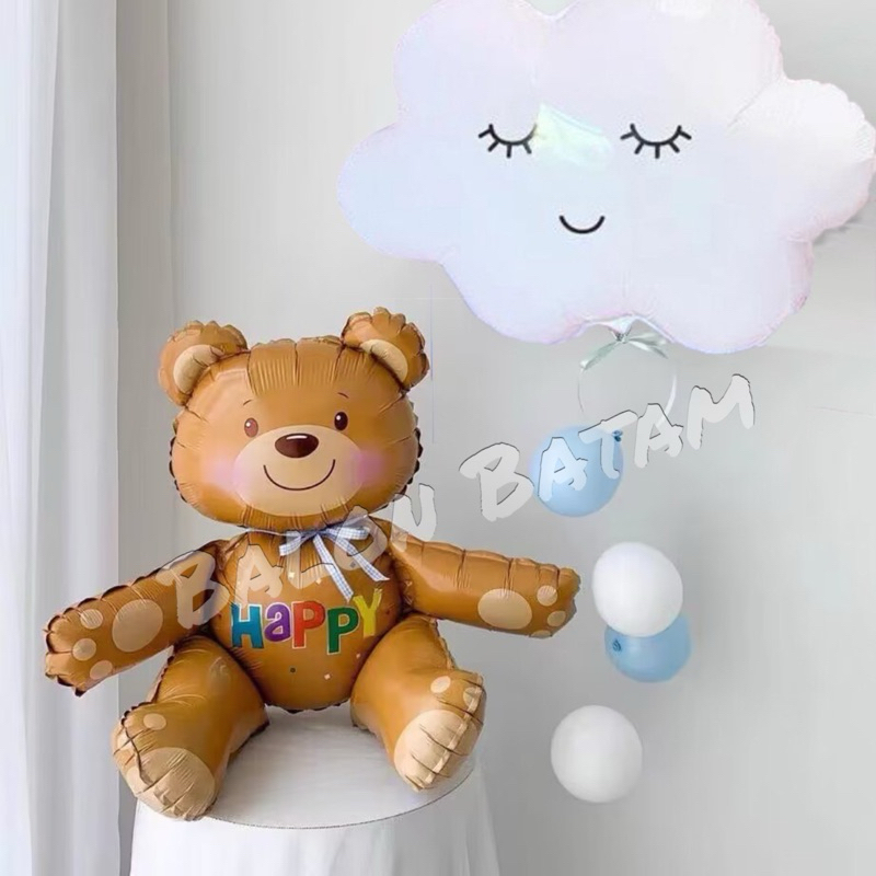 Jual Paket Balon Teddy Bear 4D awan 7pcs | Shopee Indonesia