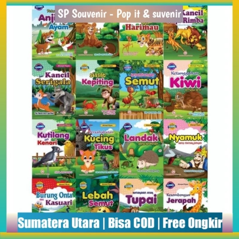 Jual Buku Cerita Bergambar Bilingual Indo Inggris Dongeng Seri Hewan ...