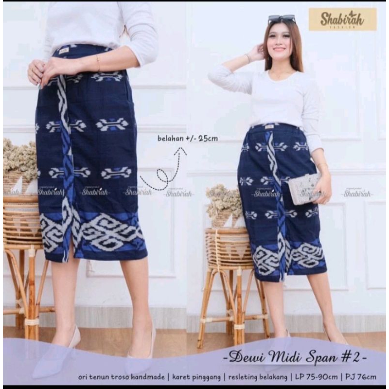 Jual [ READY STOK ] ROK SPAN TENUN ETNIC, ROK KERJA KANTOR MODEL BELAH ...