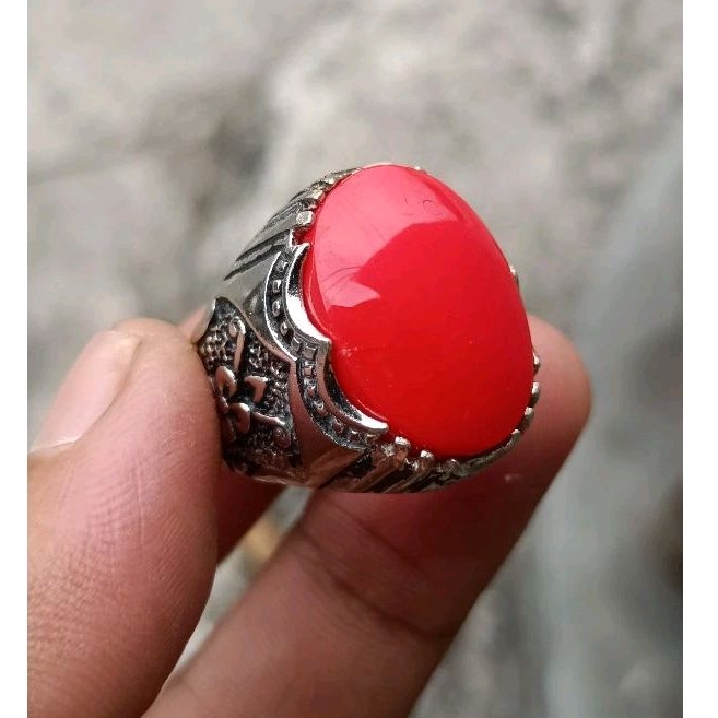 Jual CINCIN Batu Akik RED marjan original laut merah reallpict | Shopee ...