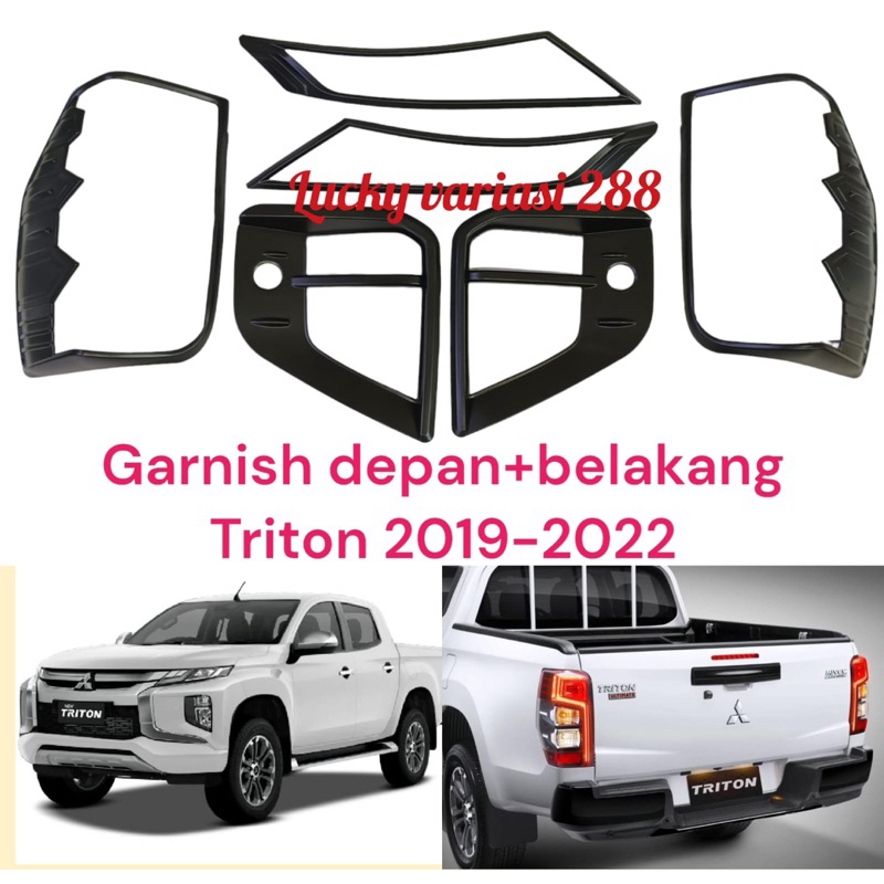 Jual Garnish Lampu Depan+Lampu Kabut & Belakang All New Triton 2019 2020 2021 2022 Paket List ...