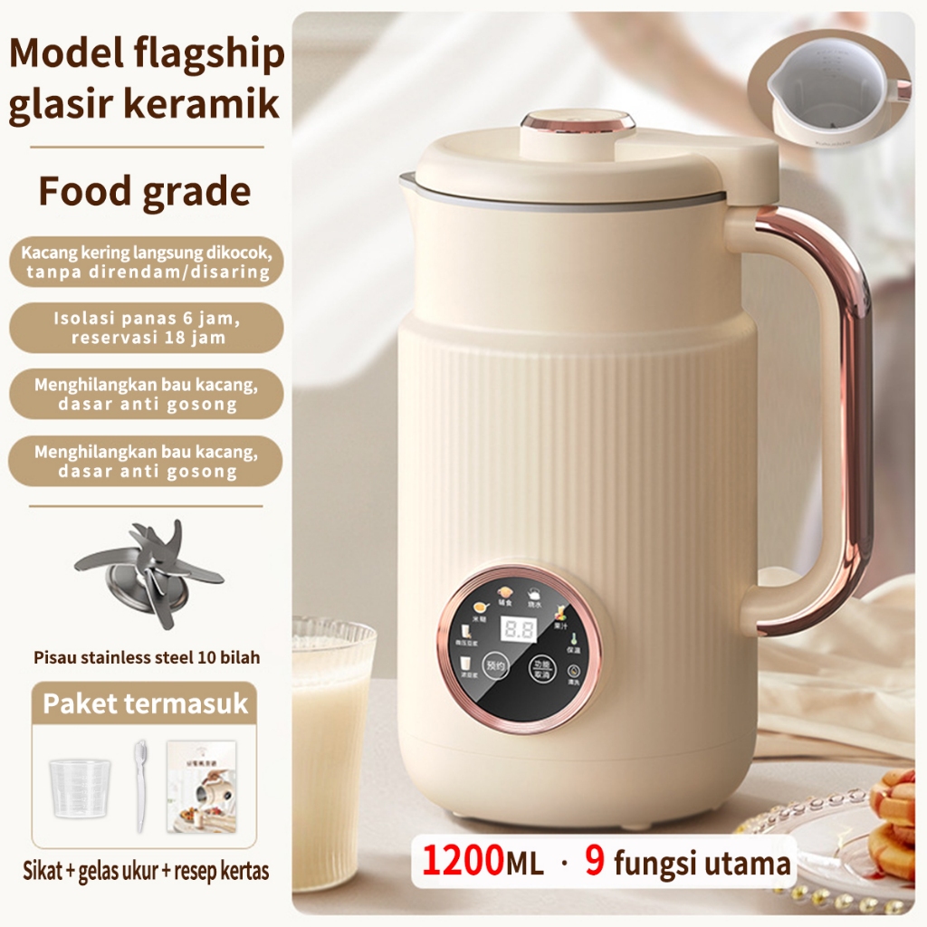 Jual 8 in 1 Soymilk Maker 1200ML- Cooking Blender Soy Milk Maker ...