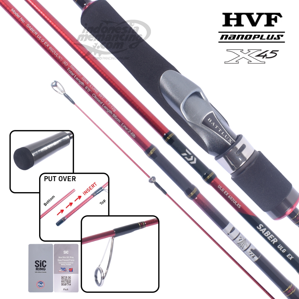 Jual Joran Spinning Daiwa Saber ULG EX - pilih ukuran | Shopee Indonesia