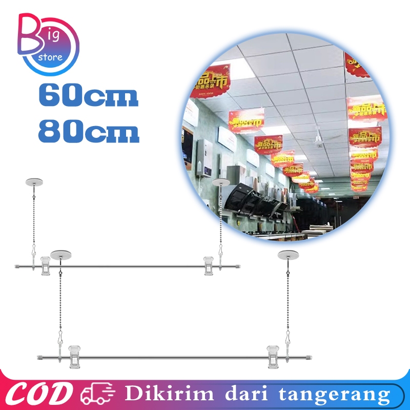 Jual 1set 60/80cm Hanging Stand Stainless Steel Hanging Banner Gantung ...