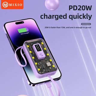 Jual MIXIO MP-02 10000mAh 22.5W Powerbank Transparant With Kabel Fast ...