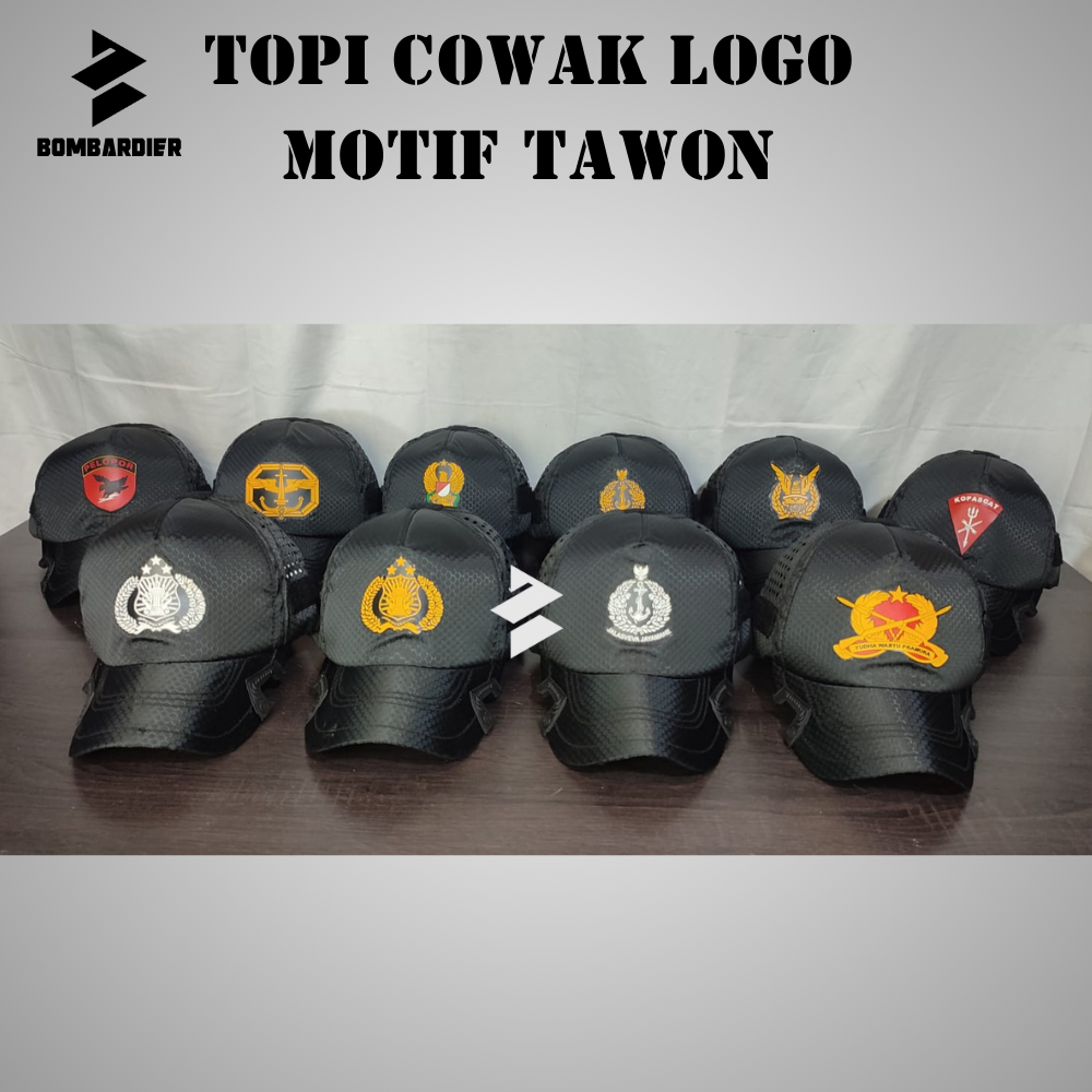 Jual TERBARU TOPI COWAK MOTIF TAWON / TOPI PUNISHER / TOPI LOGO KARET ...