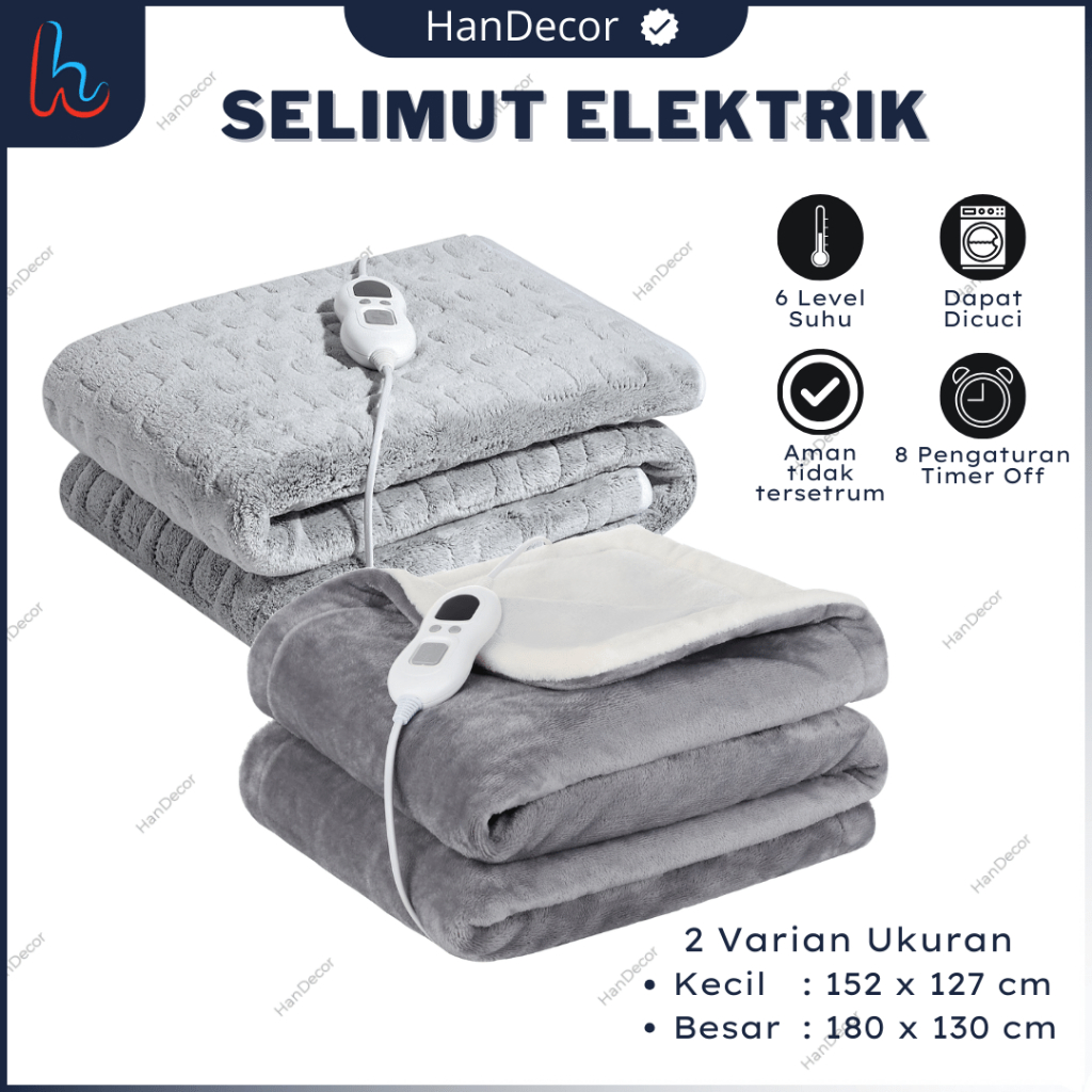 Jual Selimut Elektrik | Selimut Penghangat Besar 152 x 127 cm ...