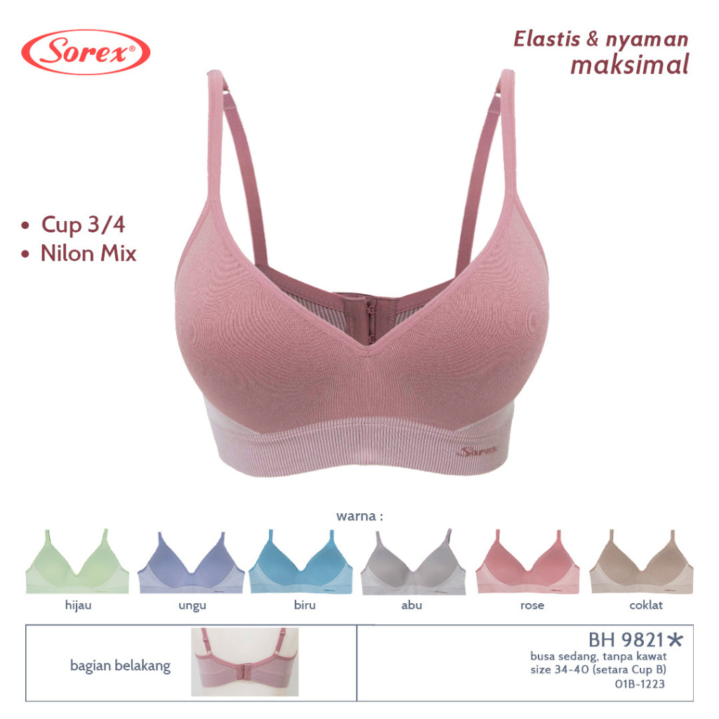 Jual Sorex Bra Busa Sedang Tanpa Kawat Kait 2 Setara Cup A-B Cup 3/4 ...