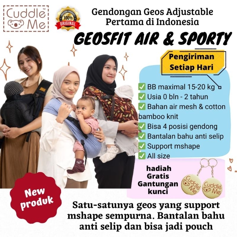 Jual (FREE GIFT) Gendongan bayi geosfit air cuddle me geos mshape ...