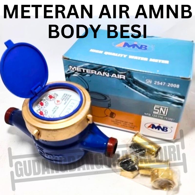 Jual meteran air AMNB 1/2 inch BESI SNI water meter AMNB water pam ledeng air BESI | Shopee ...