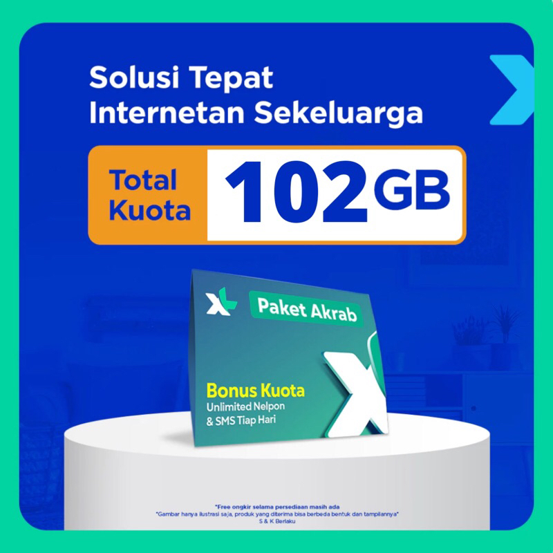 Jual Paket Data XL Akrab hingga 102GB Khusus area 2, 30 Hari | Shopee ...