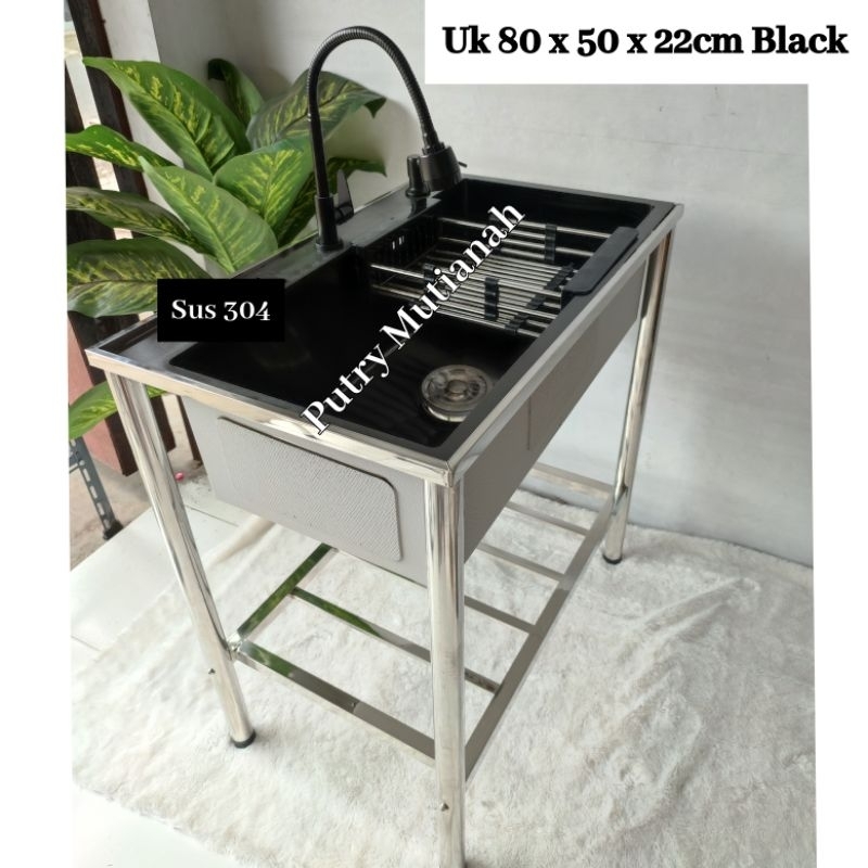Jual Laris wastafel portable uk 75x45 cm sus 304 bak cuci piring ...