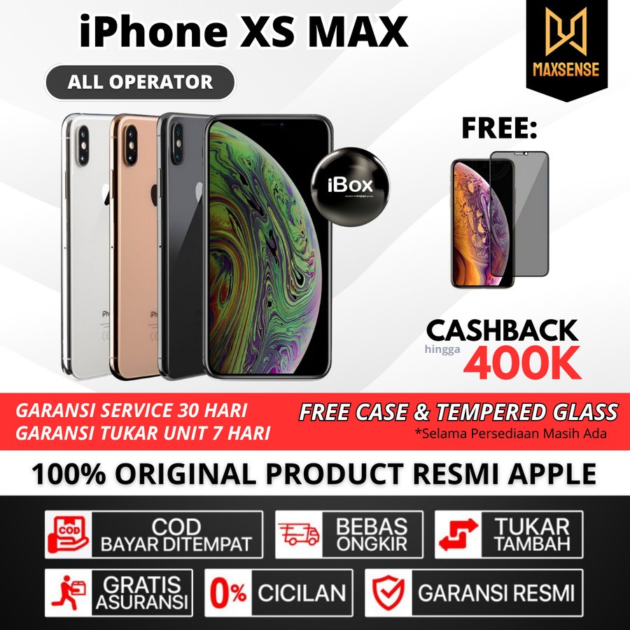 Jual iPhone Xs Max | Xs 512GB 256GB 64GB Second Original Resmi Fullsett ...