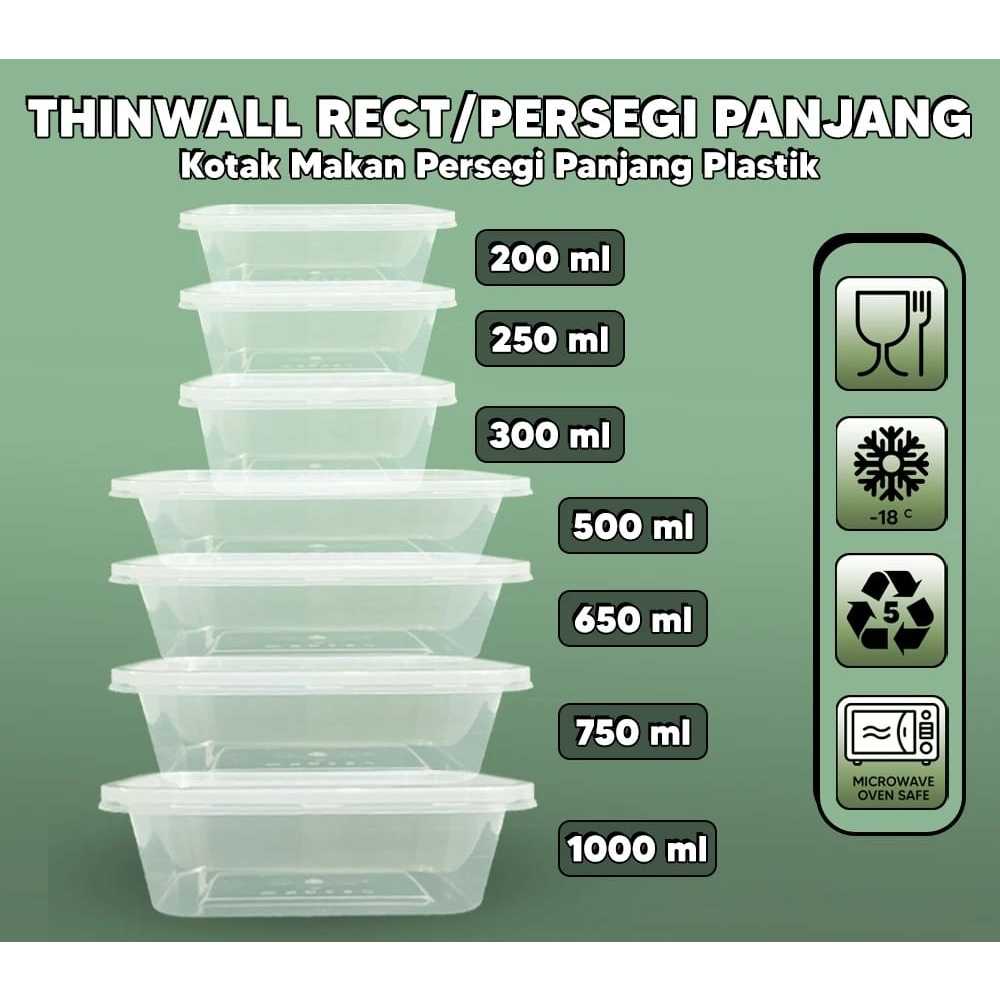 Jual Thinwall Kotak Makan Plastik / Food Container 500ml / Kotak Makan 500ml ( Pekanbaru ...