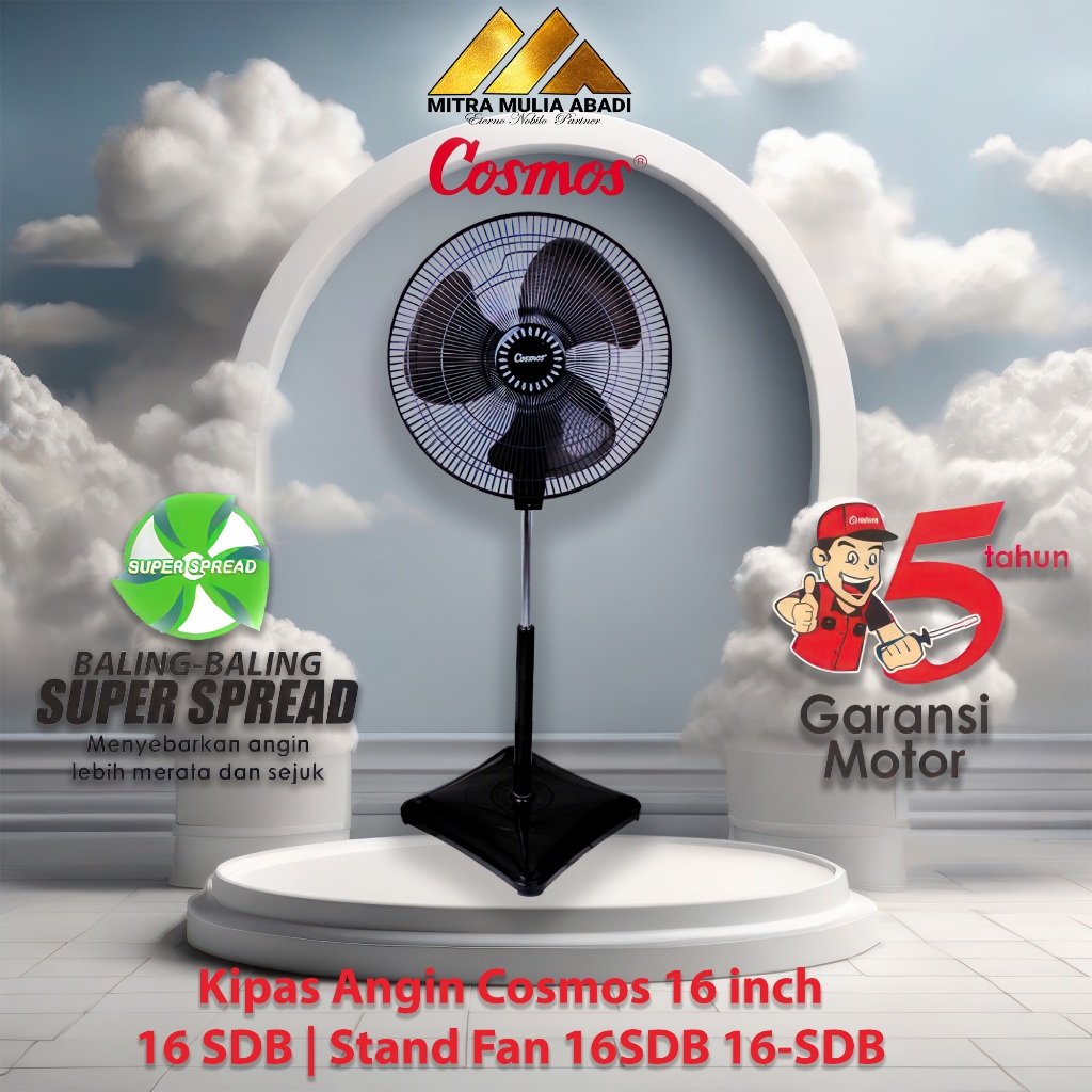 Jual Kipas Angin Cosmos Stand Fan 16 Inch 16-SDB | Shopee Indonesia