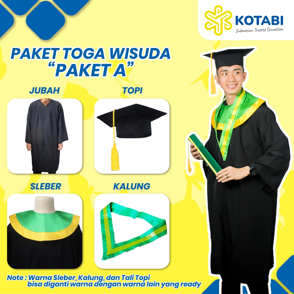 Jual KOTABI - PAKET WISUDA A , paket perlengkapan wisuda dewasa satuan ...