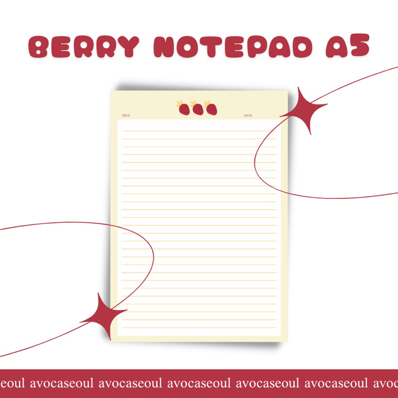 Jual berry notepad A5 ins korea aesthetic lucu untuk menulis, study planner, mencatat, to do ...