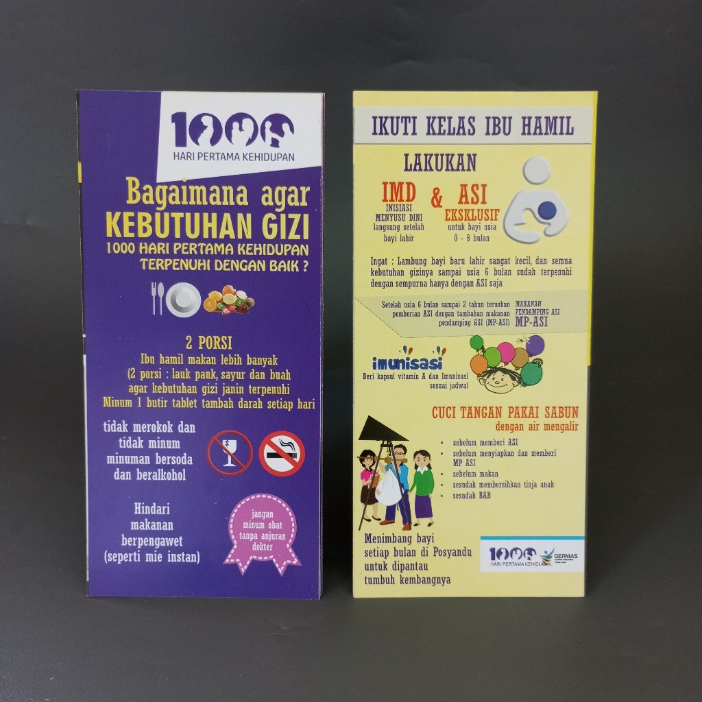 Jual Flyer Bonus Poster Kesehatan : 1000 HPK, Mini Brosur / Mini Leaflet 1000 Hari Pertama ...