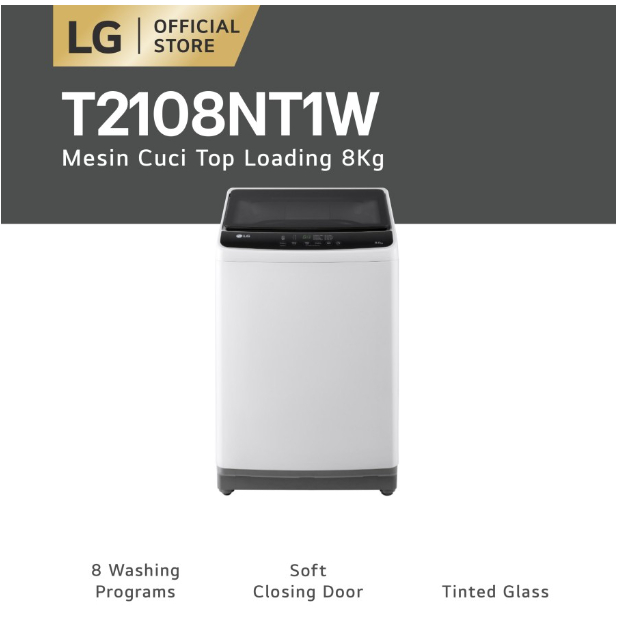 Jual LG Mesin Cuci 1 Tabung Top Loading 8Kg Turbo Drum T2108NT1W T2108 ...