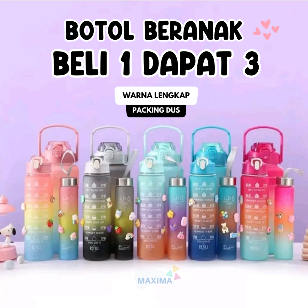 Jual Botol Minum Motivasi Gradasi Viral 3in1 | Shopee Indonesia