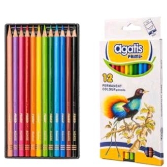 Jual Pensil Warna Agatis Prime 12 Warna - Panjang | Shopee Indonesia